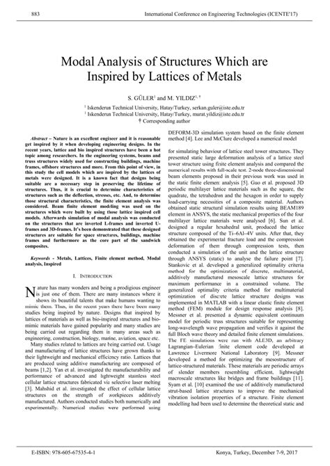PDF Modal Analysis Of Structures Which Are Inspired By Lattices Of Metals