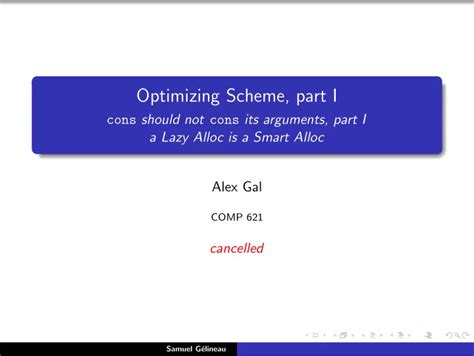 Ppt Optimizing Scheme Part I Cons Should Not Cons Its Arguments Part I Powerpoint