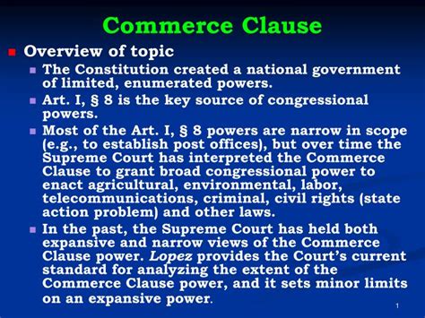 Ppt Commerce Clause Powerpoint Presentation Free Download Id 6596282