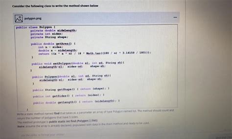 Solved Consider The Following Class To Write The Method Chegg