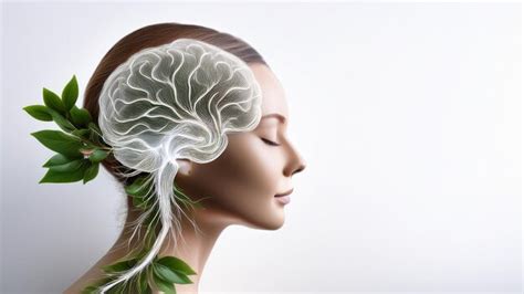 The Brain In The Form Of Luminous Streams Intertwined With Natural Elements Symbolizes The