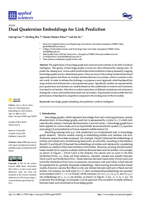 pdf dual quaternion embeddings for link prediction