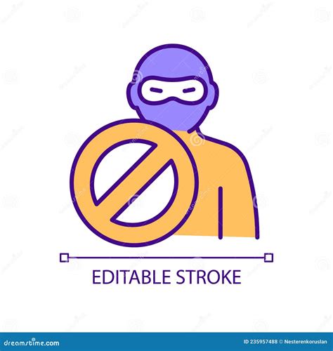 Protecting Personal Data From Tracing Online Rgb Color Icon Stock Vector Illustration Of Stop