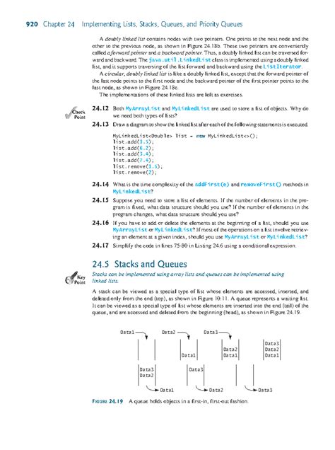 Introduction To Java Programming Notes 920 Chapter 24 Implementing Lists Stacks Queues And