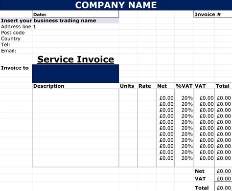 Best 5 Service Invoice Templates Free Report Templates