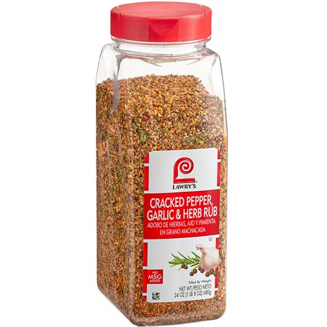 Lawrys 24 Oz Cracked Pepper Garlic And Herb Rub