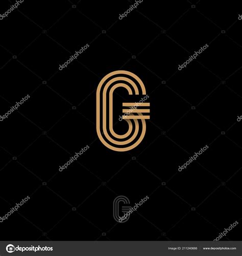 Letter Monogram Consist Gold Lines Isolated Dark Background Monochrome Option Stock Vector Image