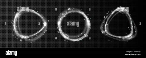 Realistic Set Of Winter Avatar Frames With Snowflakes Isolated On