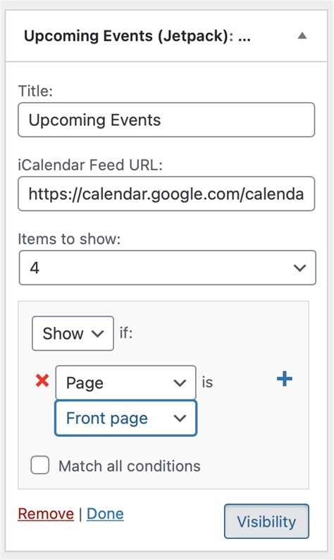 Jetpack Widget Visibility Faculty Websites