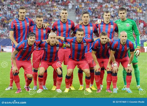 The Starting Team Of Steaua Bucharest Editorial Stock Image Image Of Football Ploiesti 32197469