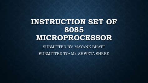 Instruction Set 8085 Ppt
