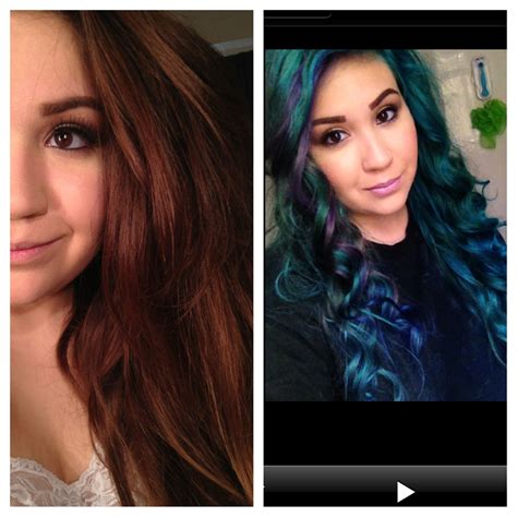 Before And After Took My Hair From Medium Brown To This Its Manic