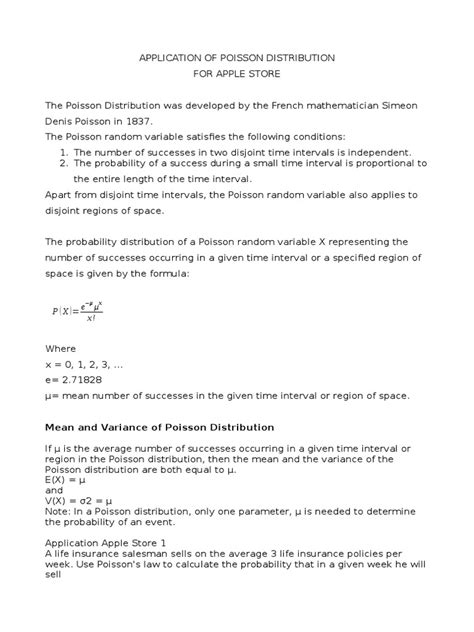 Application Of Poisson Distribution Pdf Poisson Distribution Teaching Mathematics