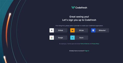 Creating A Codefresh Account · Codefresh Docs