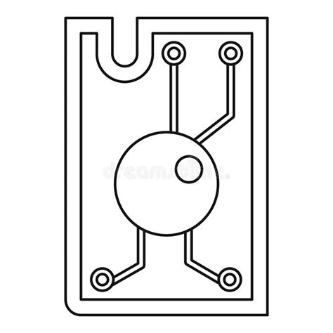 Processor Chip Icon Outline Stock Vector Illustration Of Component Industry