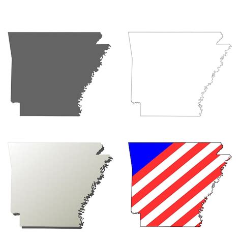 Premium Vector Arkansas State Blank Vector Outline Map Set
