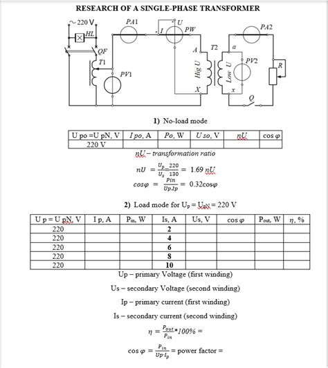 Solved RESEARCH OF A SINGLE PHASE TRANSFORMER 1 No Load Chegg Com