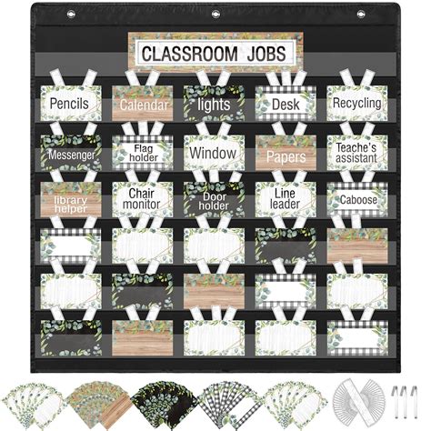 Buy Class Jobs Pocket Chart Classroom Pocket Holder Daily Visual Schedule Pockets Pocket Chart