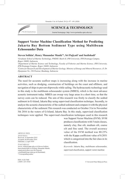Pdf Support Vector Machine Classification Method For Predicting