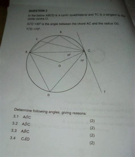 Solved In The Diagram O Is The Centre Of The Circle Chegg