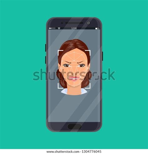 Face Recognition Biometric Security System Concept Stock Vector