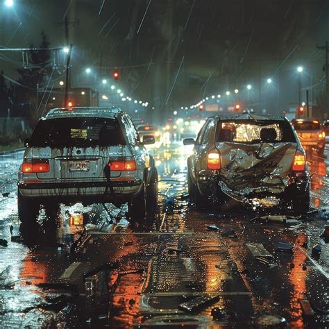 a car accident occurs between two vehicles at a road intersection