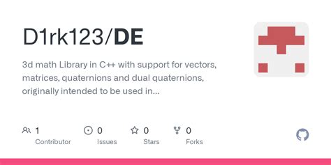 Github D1rk123de 3d Math Library In C With Support For Vectors