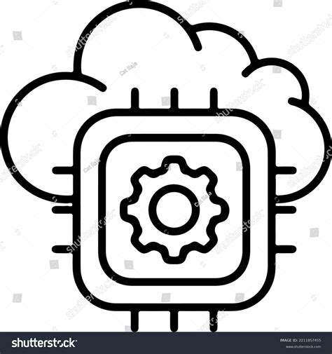 Cloud Processing Icon Out Line Vector Stock Vector Royalty Free 2211857455 Shutterstock