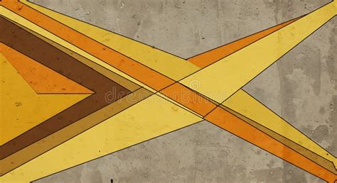 Abstract Geometric Artwork Featuring Intersecting Triangles In Shades Of Yellow Stock