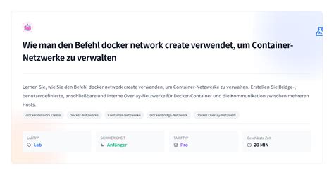 Wie Man Den Befehl Docker Network Create Verwendet Um Container Netzwerke Zu Verwalten Labex
