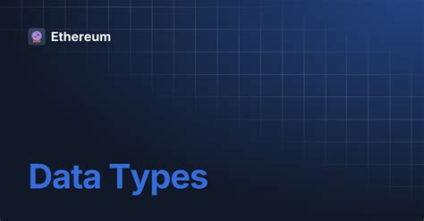 Data Types Ethereum