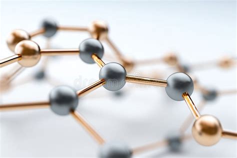 Molecular Structure Close Up 3d Render Of Atoms And Bonds In Scientific Molecular Network Stock