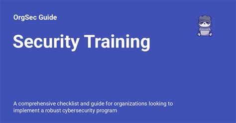 Security Training Orgsec Guide