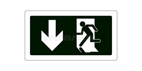Exit Sign With Emergency Alert Stock Vector Illustration Of Green