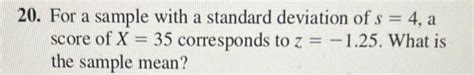 Solved For A Sample With A Standard Deviation Of S A Chegg