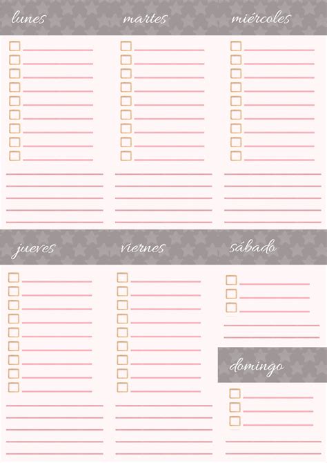 Organizador Semanal Imprimible Gratis