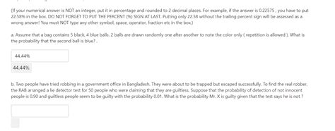 Solved If Your Numerical Answer Is NOT An Integer Put It Chegg