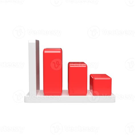 Decrease Graph 3d Model Cartoon Style Render Illustration 8479598 Png