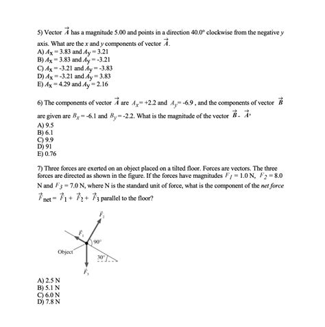 Solved 5 Vector A Has A Magnitude 5 00 And Points In A