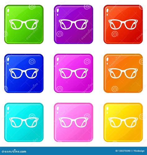 Eyeglasses Set 9 Stock Vector Illustration Of Face 120375590