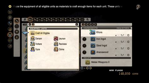 Tactics Ogre Reborn Crafting Guide Rpg Site