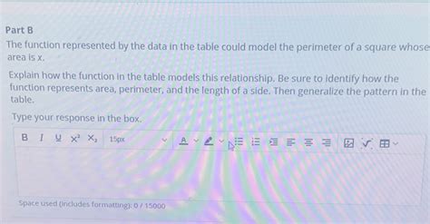 Part B The Function Represented The Data In The Table Could Model The