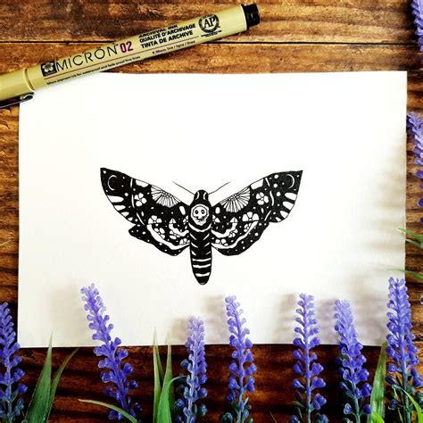 Moth Embroidered Banner Textile Wall Hanging Rustic Decor Etsy