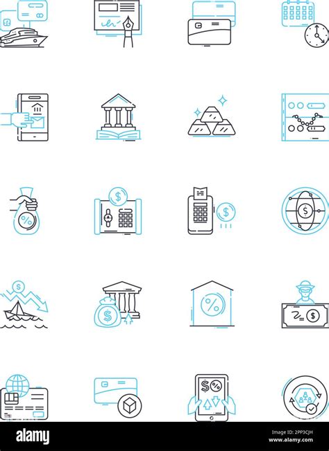 Business Planning Linear Icons Set Strategy Goals Analysis Forecasting Budgeting Market