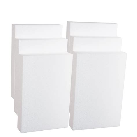 Silverlake Craft Foam Block 6 Pack Of 8x12x2 Eps Polystyrene Blocks For Crafting Modeling