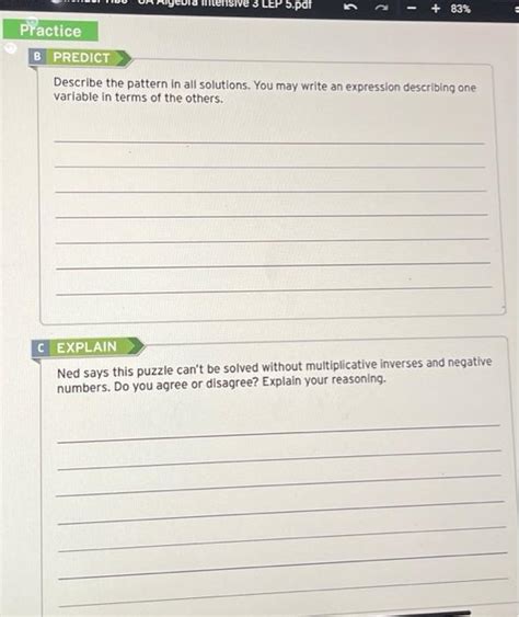 Describe The Pattern In All Solutions You May Write Chegg