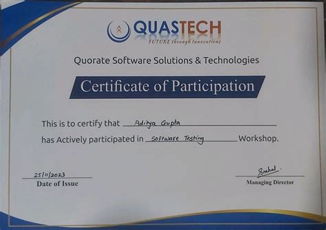 Got Certification From Quastech For Software Testing Aditya Gupta Posted On The Topic Linkedin