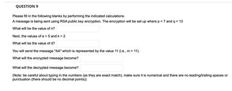 solved question 9 please fill in the following blanks by performing