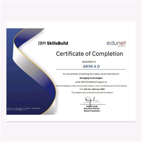Ariya A D On Linkedin Internship Ibm Skillsbuild Virtualinternship