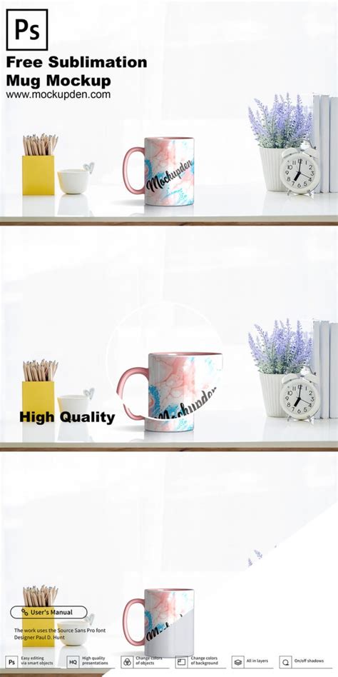 Free Sublimation Mug Mockup Psd Template Mockup Den